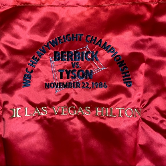 p’zazz | Jackets & Coats | Vtg 986 Berbick Vs Tyson Las Vegas Hilton ...
